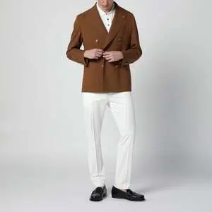 Tagliatore Double-breasted Wool Jacket - Brown