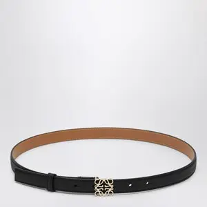 Loewe Anagram Belt In /gold Leather - Black