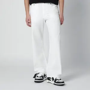 Off-White Trousers With Logo - White