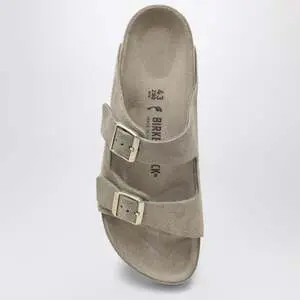BIRKENSTOCK Arizona Suede Leather Slides - Beige