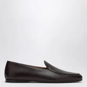 Loro Piana Anton Walk Loafers In Coffee-colored Leather - Black