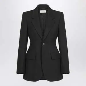 Balenciaga Hourglass Wool Twill Jacket - Black