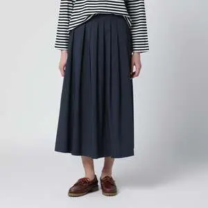 PT TORINO Pleated Cotton-blend Midi Skirt