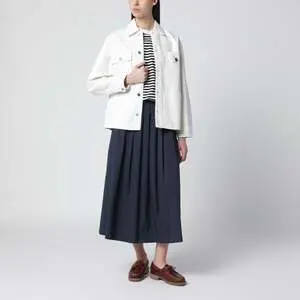 PT TORINO Pleated Cotton-blend Midi Skirt