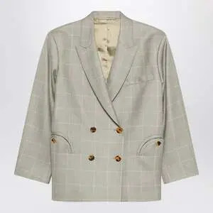 BLAZÉ MILANO Double-breasted Blazer With Check Pattern - Grey