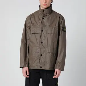 Stone Island Waxed Cotton Canvas Field Jacket - Brown