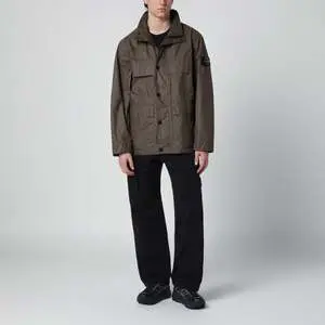 Stone Island Waxed Cotton Canvas Field Jacket - Brown