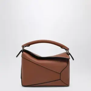 Loewe Puzzle Edge Mini Bag In Grained Leather - Brown