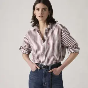 LEVI'S Harlie Boyfriend Shirt - Chocolate Truffle Stripe