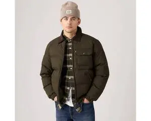LEVI'S Quilted Depot Jacket With Corduroy Collar - Olive