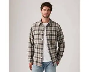 LEVI'S Jackson Worker Flannel Overshirt - Calvin Plaid Oatmeal
