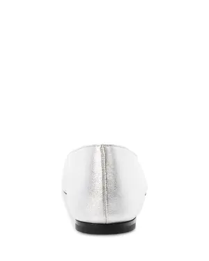 Valentino Garavani Embellished Vlogo Ballet Flats - Silver
