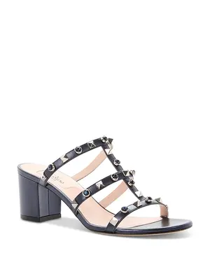 Valentino Garavani Studded Slide Sandals - Navy