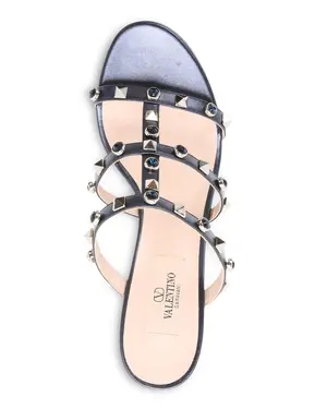 Valentino Garavani Studded Slide Sandals - Navy