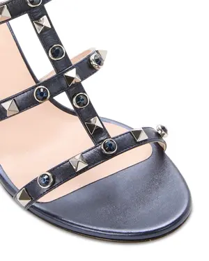 Valentino Garavani Studded Slide Sandals - Navy