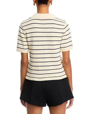 FRAME Striped Easy Polo - Cream Multi
