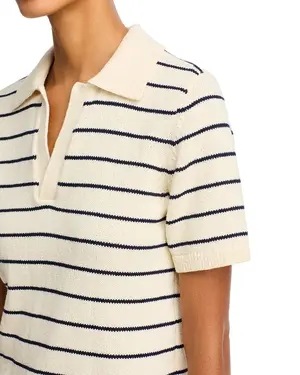 FRAME Striped Easy Polo - Cream Multi