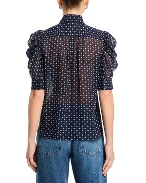 FRAME The Tie Print Gillian Top