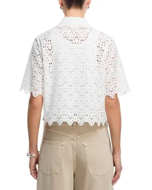FRAME The Petal Eyelet Blouse