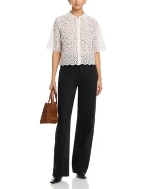 FRAME The Petal Eyelet Blouse - White