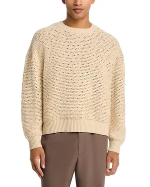 FRAME Long Sleeve Crochet Sweater