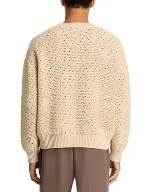 FRAME Long Sleeve Crochet Sweater