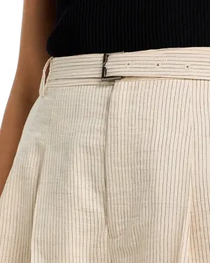 FRAME The Striped Soho Shorts - Ecru Multi