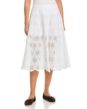FRAME The Solstice Eyelet Skirt - White