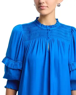 T Tahari Ruffled Three Quarter Sleeve Blouse