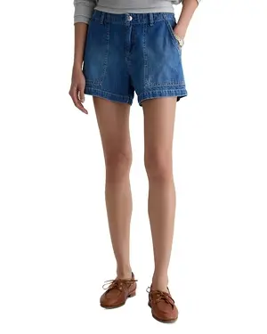 Ag Analeigh Mid Rise Denim Utility Shorts - Gold Mountain