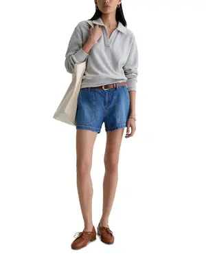 Ag Mid-rise Denim Utility Shorts - Gold Mountain