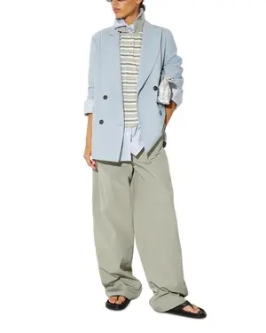 Max & Co. Striped Cotton Poplin Shirt - Light Blue