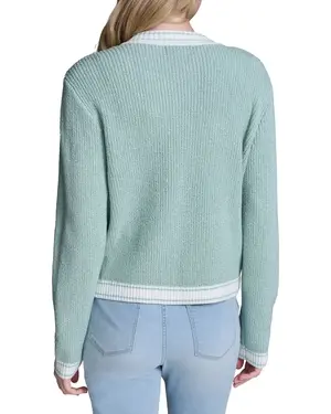 Karl Lagerfeld Paris Textured Knit Cardigan - Fresh Mint