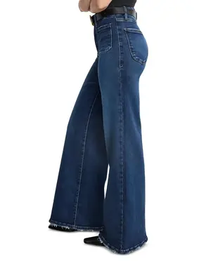 Good American Soft Tech Palazzo Jeans In Indigo511