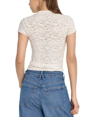 Good American Lace Baby Tee