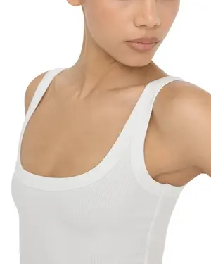 Good American Rib Tank Bodysuit - Chalk