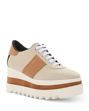 Stella McCartney Sneakelyse Salt And Pepper Canvas Sneakers - Ecru