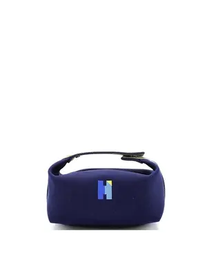 Hermès Pm Bride-a-brac Travel Case Toile - Blue