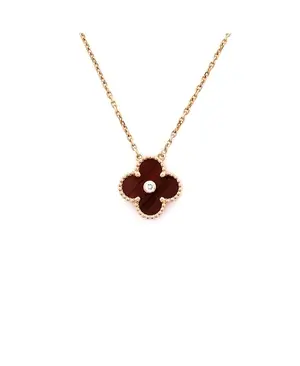 VAN CLEEF & ARPELS Vintage Alhambra Pendant Necklace - Pink