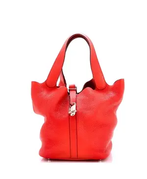 HERMES Gm Picotin Lock Bag Clemence - Red