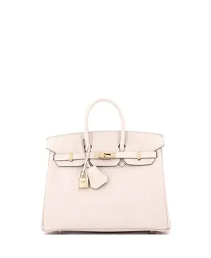 HERMES Birkin 25 Handbag - Craie