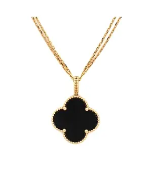 VAN CLEEF & ARPELS Magic Alhambra Pendant Necklace 18k And Onyx, 35.5 - Gold