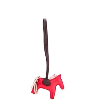 HERMES Pm Grigri Rodeo Bag Charm Leather - Pink/ Pink/ Red