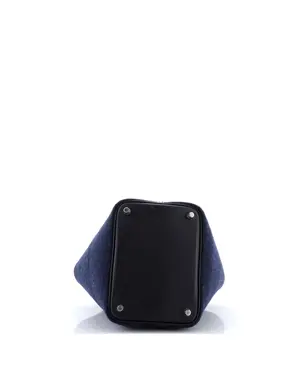 Hermès Pm Picotin Lock Felt Bag With Leather Trim - Blue