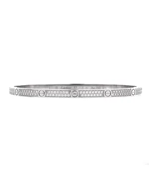 CARTIER Small Love Bracelet 18k Gold With Pave Diamonds - White
