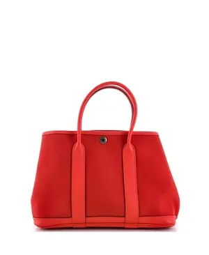 Hermès 30 Garden Party Tote Toile And Leather - Red