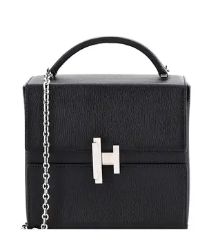 Hermès Cinhetic Top Handle Bag Verso Chevre Mysore - Black