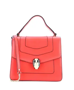 BVLGARI Small Serpenti Forever Top Handle Bag Leather - Red