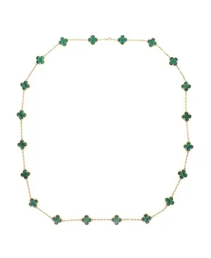 VAN CLEEF & ARPELS Vintage-like Alhambra 20 Motifs Necklace 18k And Malachite, 34 - Gold