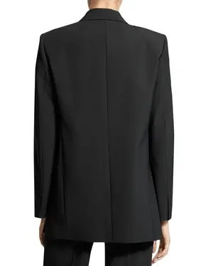 Theory Wool Blend Relaxed Slash Blazer - Black